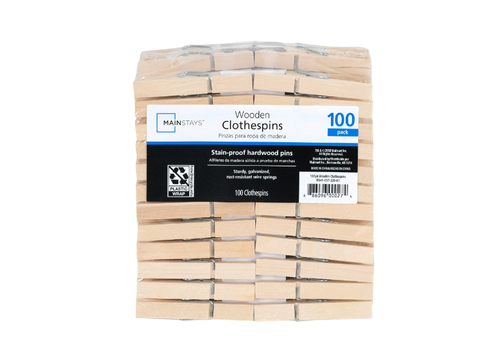 Clothes Pins-100 Pack Laundry Natural Wooden-Spring Loaded Strong 7 ...