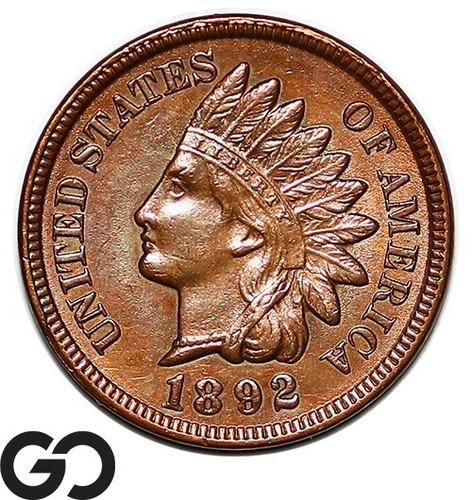 1892 Indian Head Cent Penny, Nice Gem BU++ | eBay
