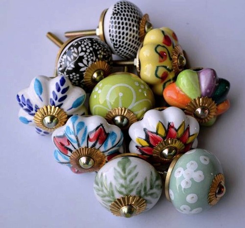 20 Pcs Wholesale Lot Multi Color Ceramic Door Pull Handle Kitchen Cabinet Knobs | eBay