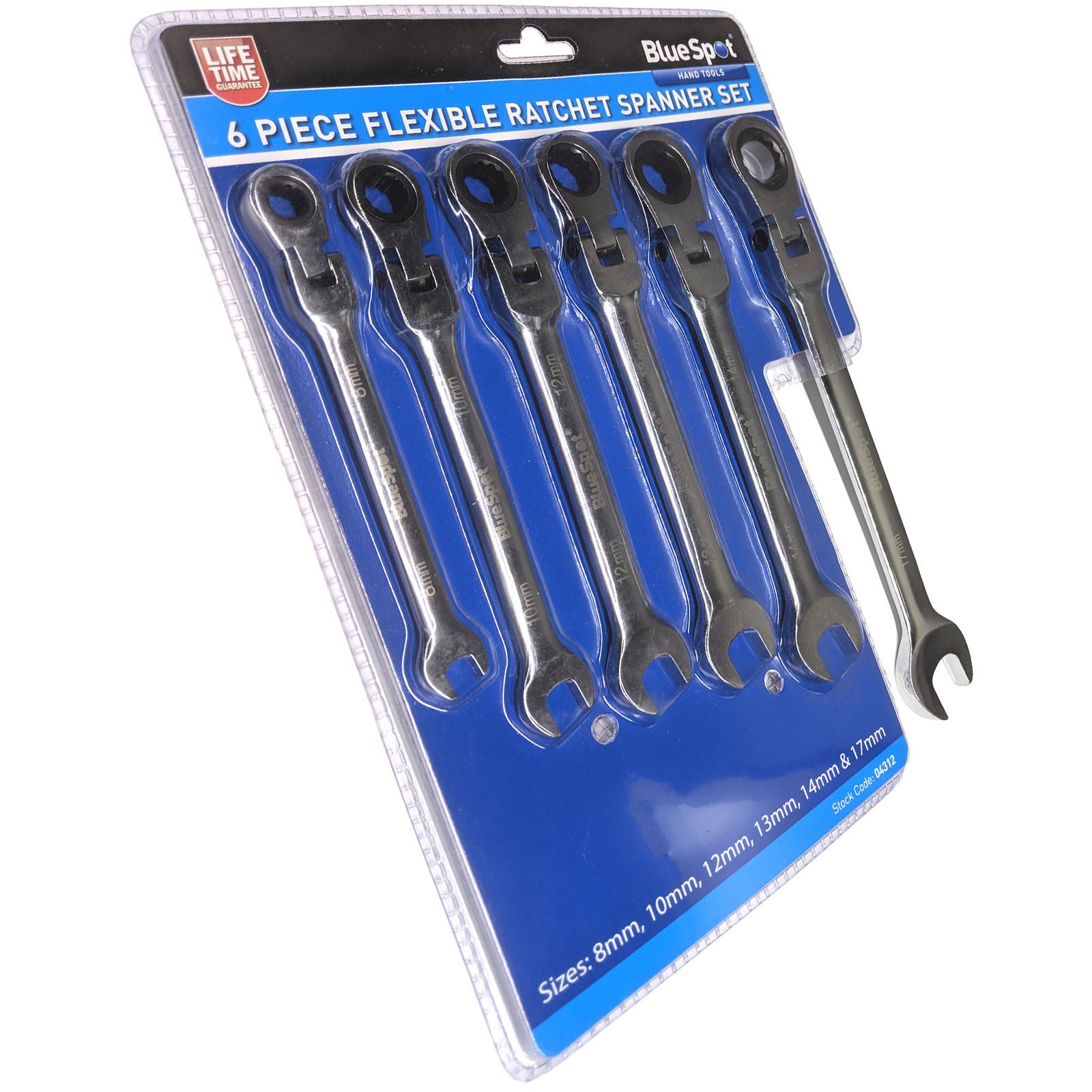 Flexible Head Ratcheting Spanners 6pc Flexi Metric Ratchet Wrench ...