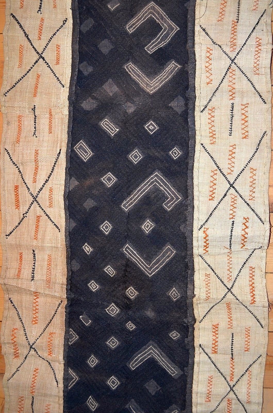 Long Antique Kuba Cloth Raffia Textile Traditional African Tribal Money ...