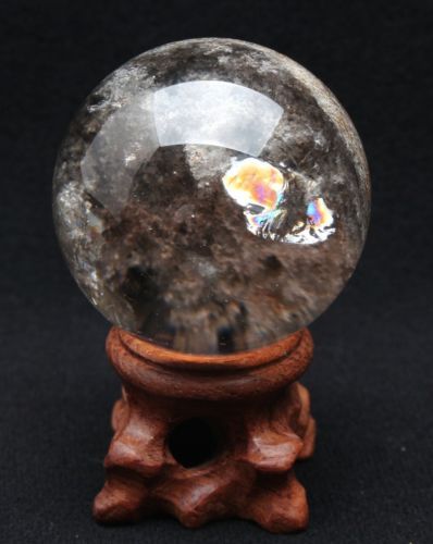 43mm Natural Clear Phantom Crystal Ball SPHERE Quartz Specimen+w ...