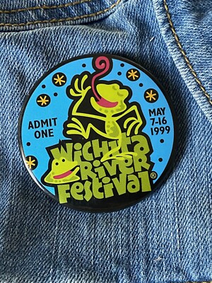 1999 KANSAS EVENT WICHITA RIVERFEST WICHITA RIVER FESTIVAL BUTTON ...