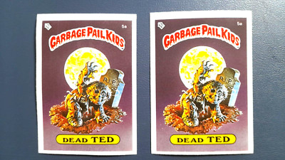 1985 Topps Garbage Pail Kids Series 1- UK #5A&B -Dead TED Chkt & Stupid ...