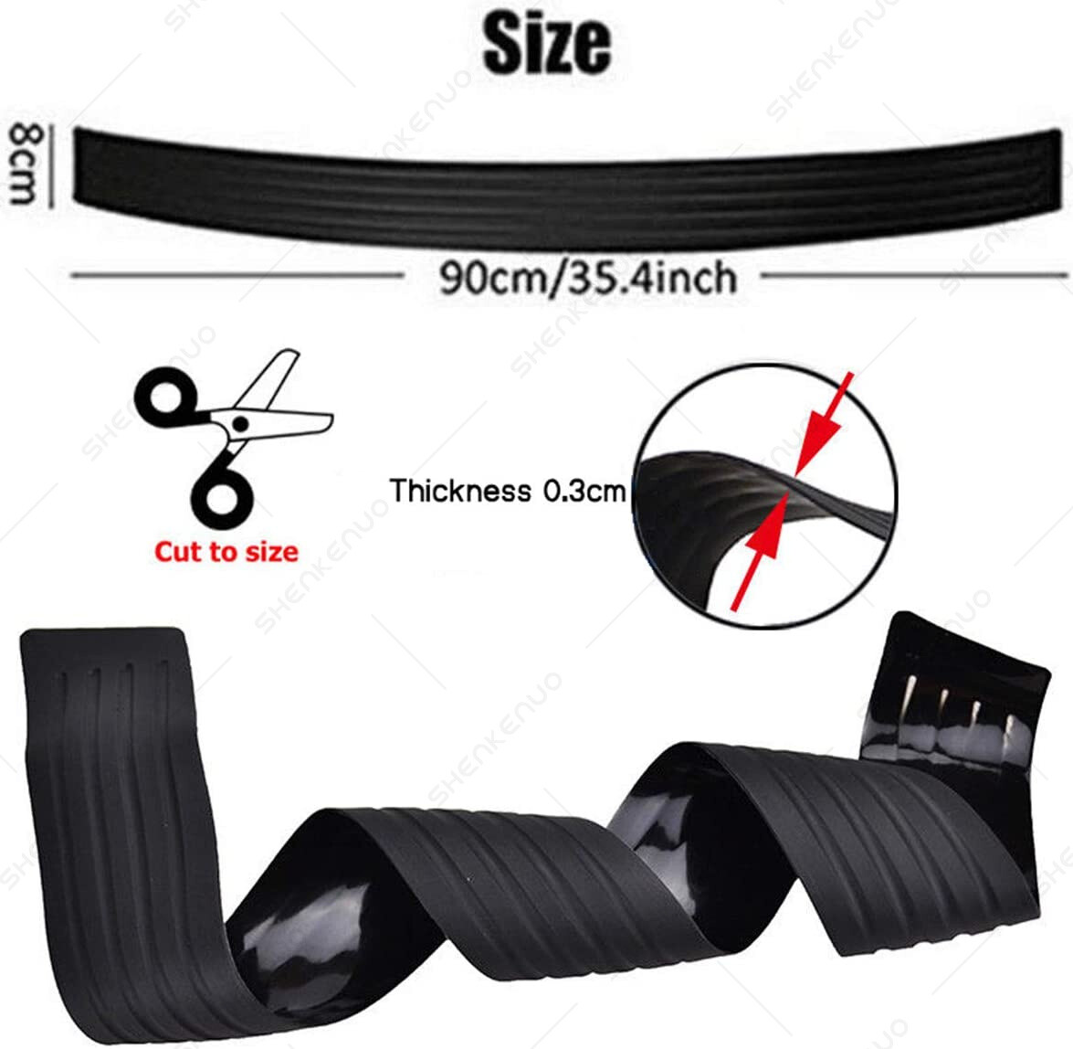 Car Anti-Scratch Pickup Rear Guard Bumper Protector Trim Cover Pad ...