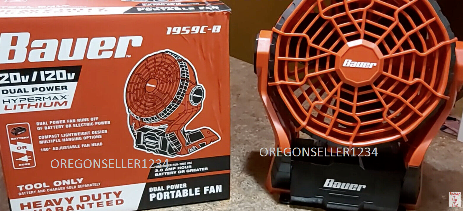 BAUER FAN CORDLESS DUAL 20V OR 120V Blower,Blow,2-speed settings SALE ...