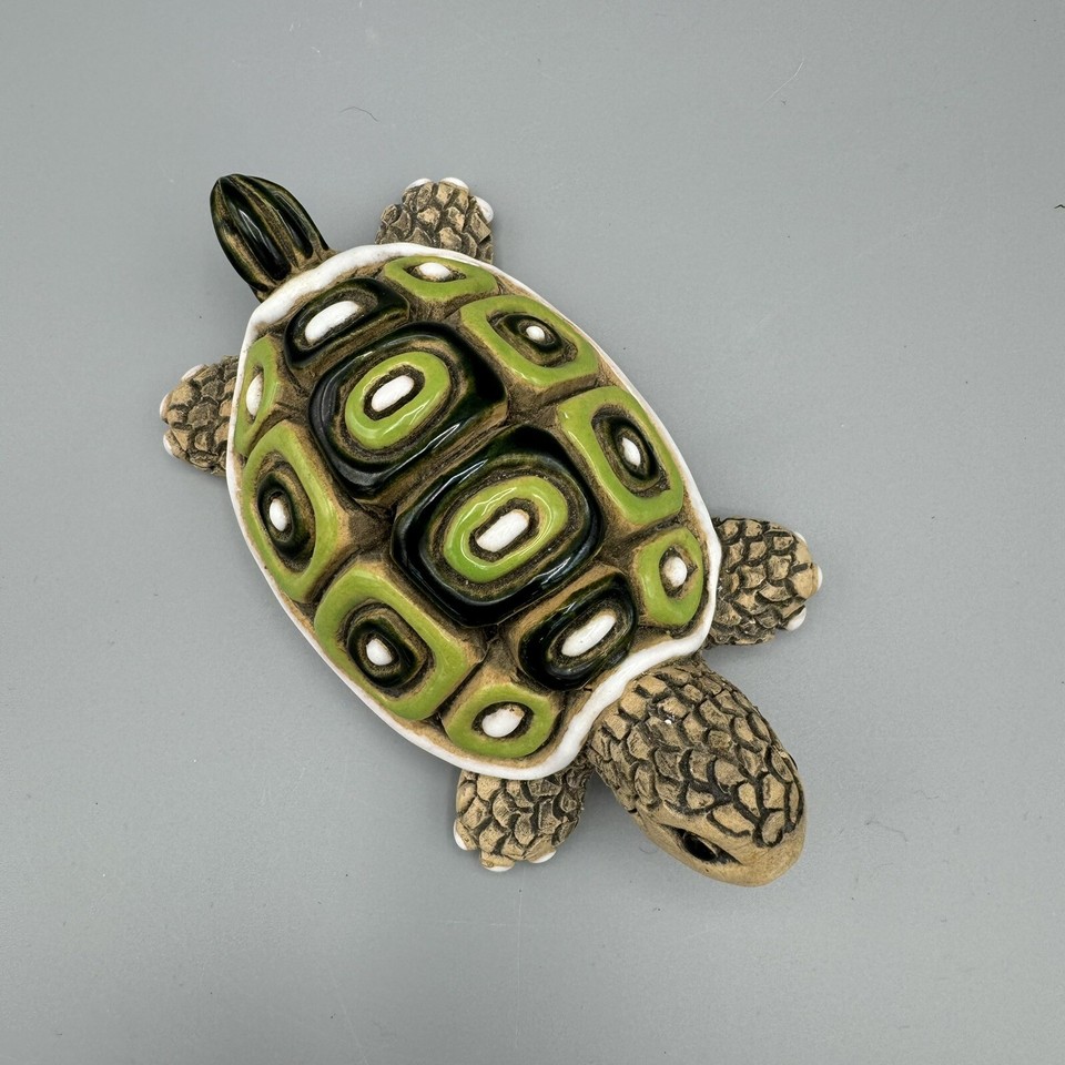 Vtg Artesania Rinconada Turtle Figurine Signed Uruguay Ceramic Glaze ...