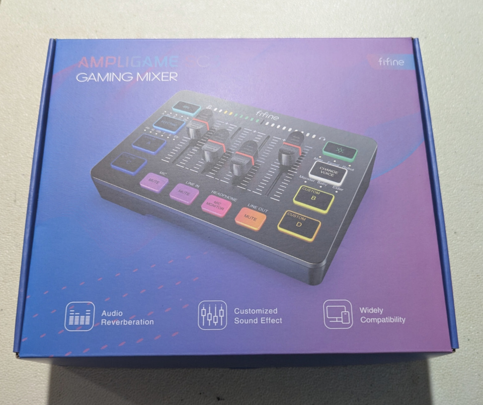 Fifine AmpliGame SC3 Streaming RGB PC Gaming Audio Mixer Black | eBay