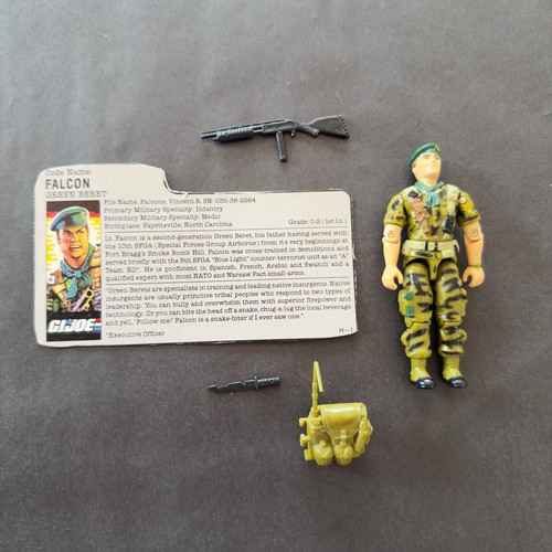 1987 HASBRO GI JOE FALCON v1 FIGURE w/ FC 100% COMPLETE SUPER CLEAN ...