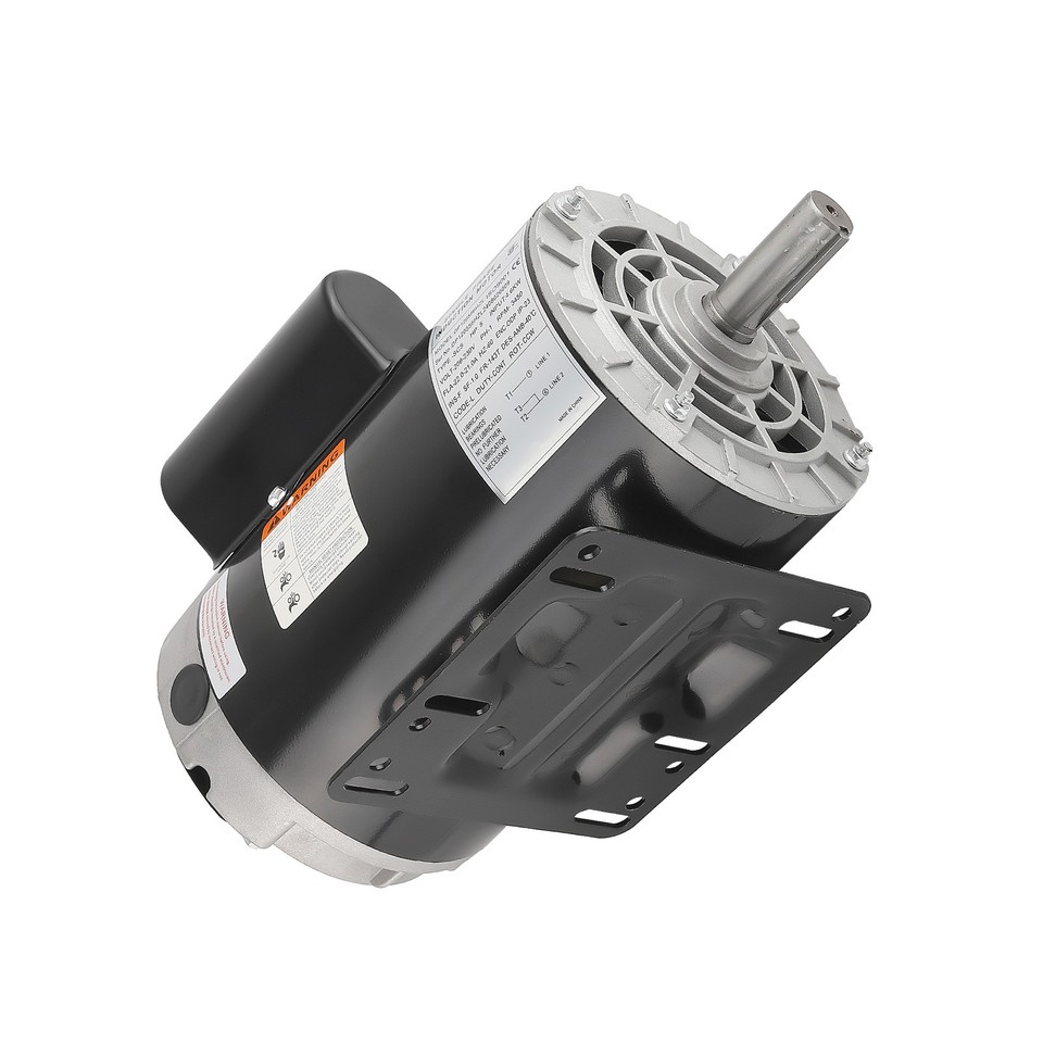 5HP Compressor Duty Electric Motor ODP CCW 21A 56 Frame 7/8" Shaft ...