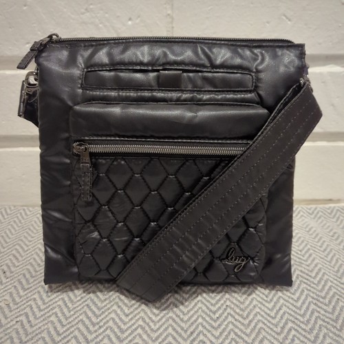 LUG Wander Crossbody Bag Quilted Purse Metallic Black | eBay