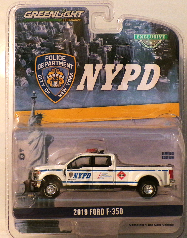 Greenlight...2019 Ford F-350 Dually Truck with Snowplow...NYPD...1:64 ...