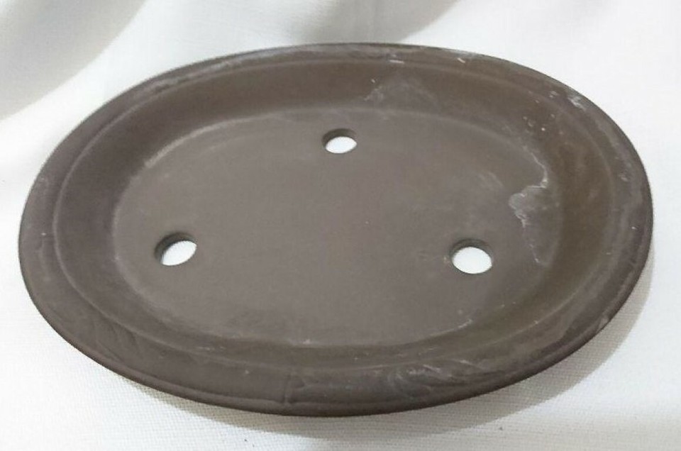 Japanese bonsai pot TOKONAME SHIDEI Unglazed Oval NANBAN shape Large ...