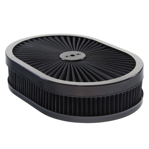 Oval Extraflow Black Edge Air Cleaner 12"x 2" Holley Edelbrock ...