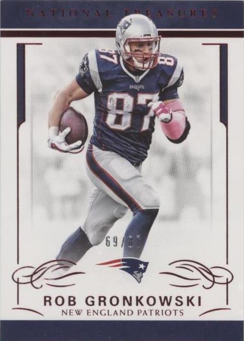 2016 Panini National Treasures - Rob Gronkowski #63 Red Jersey Number ...