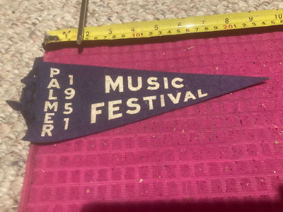 RARE Vintage 1951 Palmer Music Festival SOUVENIR Pennant BANNER Flag ...