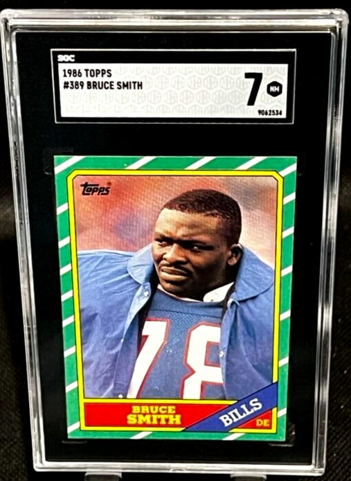1986 Topps Bruce Smith Rookie Card RC #389 SGC 7 Buffalo Bills NM | eBay