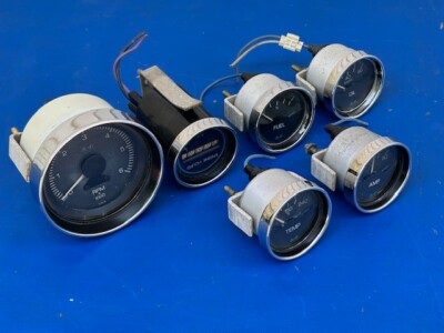 (6) Medallion 2 3/8" Boat Marine Matched Gauges TACH FUEL OIL TEMP AMP ...