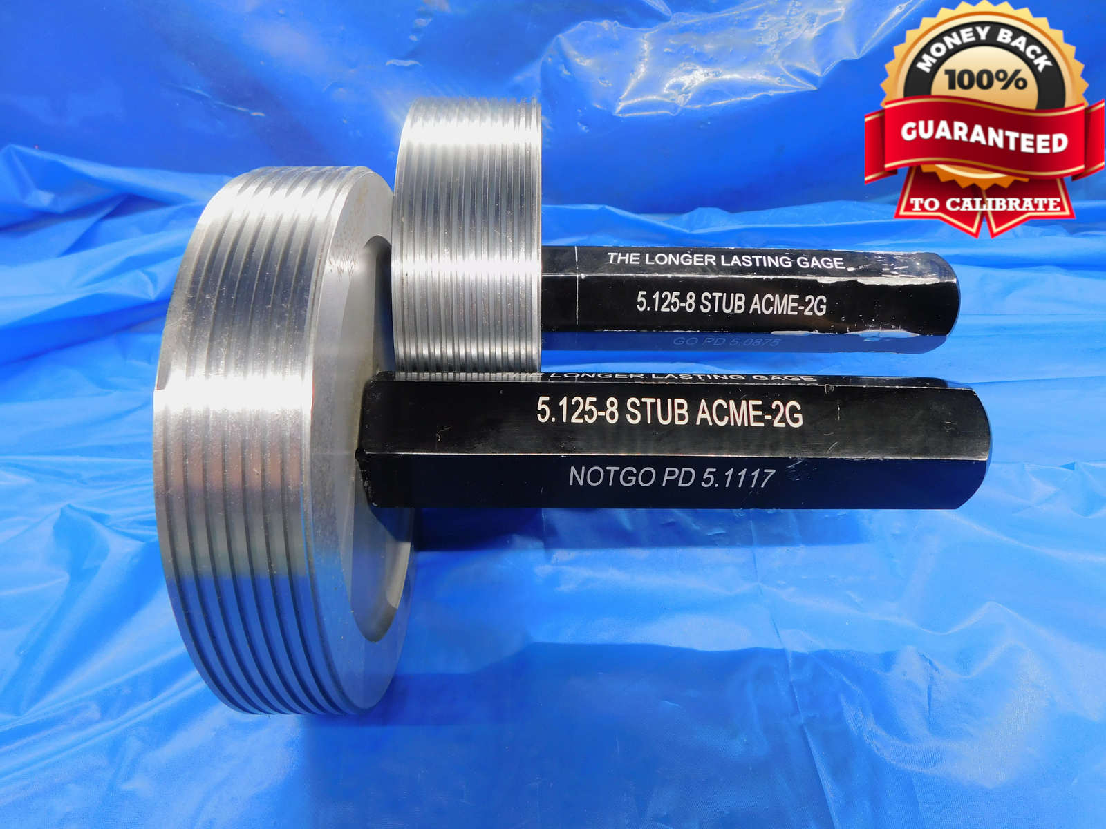 5 1/8 8 STUB ACME 2G THREAD PLUG GAGE 5.125 GO NO GO P.D.'S = 5.0875 ...