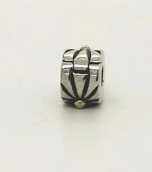 Authentic Pandora 925 14ky gold #790216 Sunburst Design clip Bead charm ...