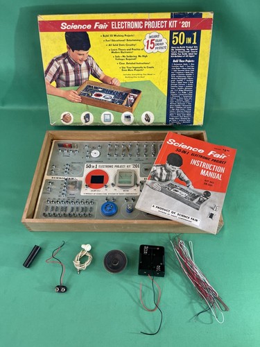 Radio Shack Science Fair Electronic Project Kit #201 50 in 1 - 1960s | eBay