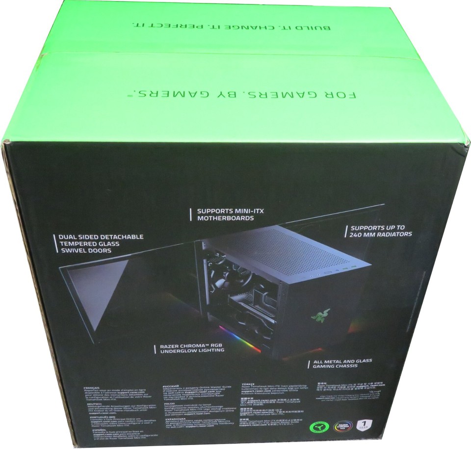 Razer Tomahawk Mini-ITX Mini Tower Gaming PC Case Tempered Glass Chroma ...