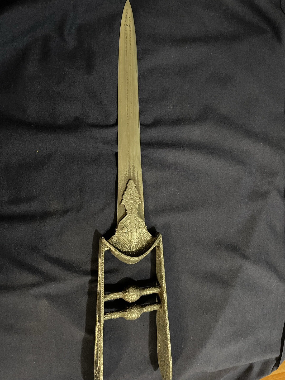 Rare Indian Mughal Rajput Sikh Wootz Steel Katar Tiger Knife khanjar ...