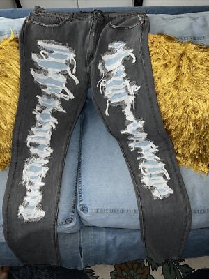 Levi’s Premium Grey Lo - Ball Stack Scratch Distressed Jeans Size 36 | eBay