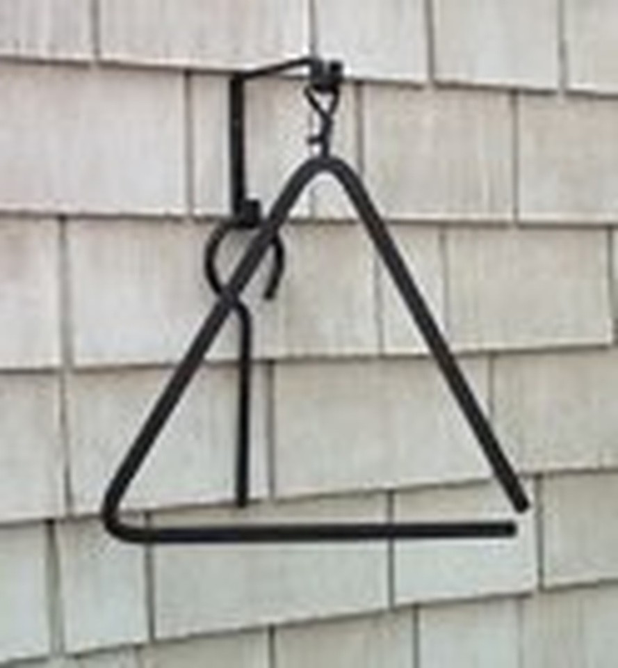 Iron Large 15" Dinner Triangle Chuck Wagon Bell - Heavy Duty Metal ...
