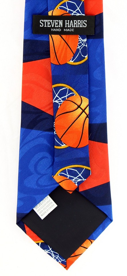 Hoops Men's Necktie Basketball Sports Fan Player Novelty Blue Neck Tie ...
