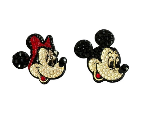 Vintage Disney Mickey Mouse Minnie Mouse Rhinestone Brooch Pin Rare HTF ...