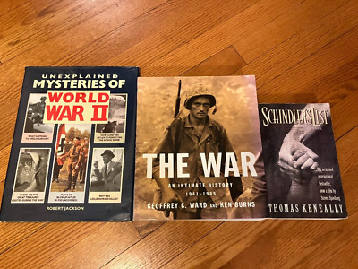 Lot of 3 WWII Books: Schindler's List, The War 1941-5, Unexplained ...