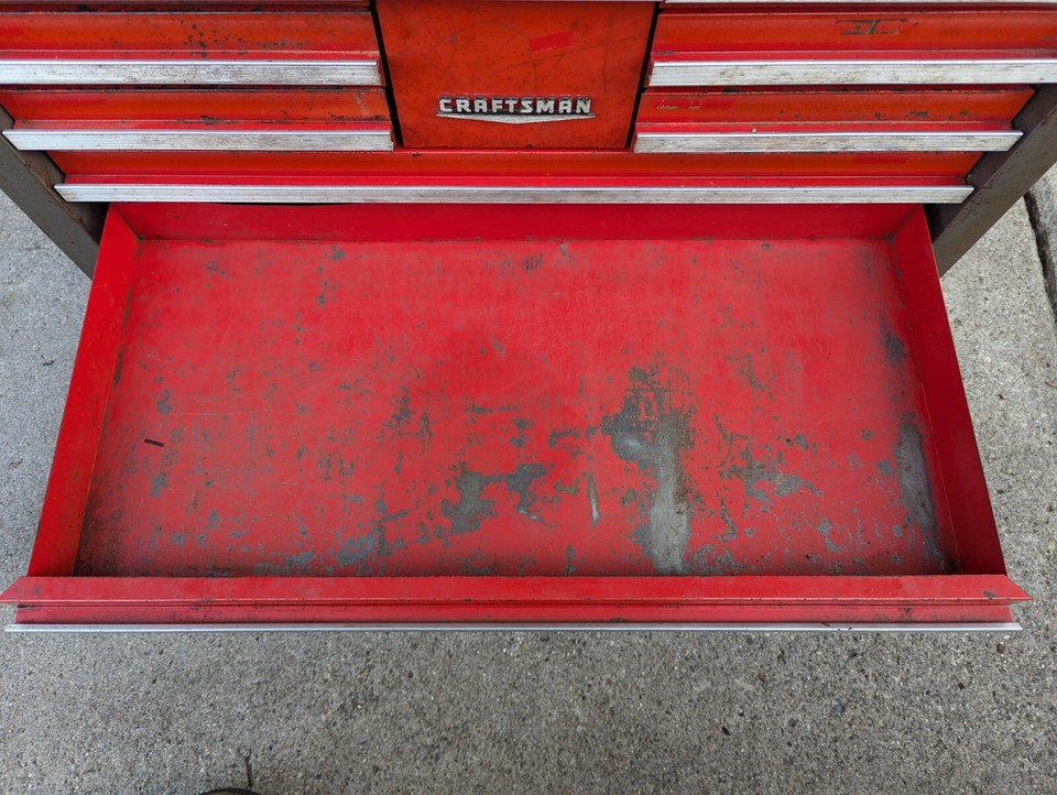 Vintage Craftsman Red & Gray 10-Drawer Tool Box 1960's - Made In USA ...