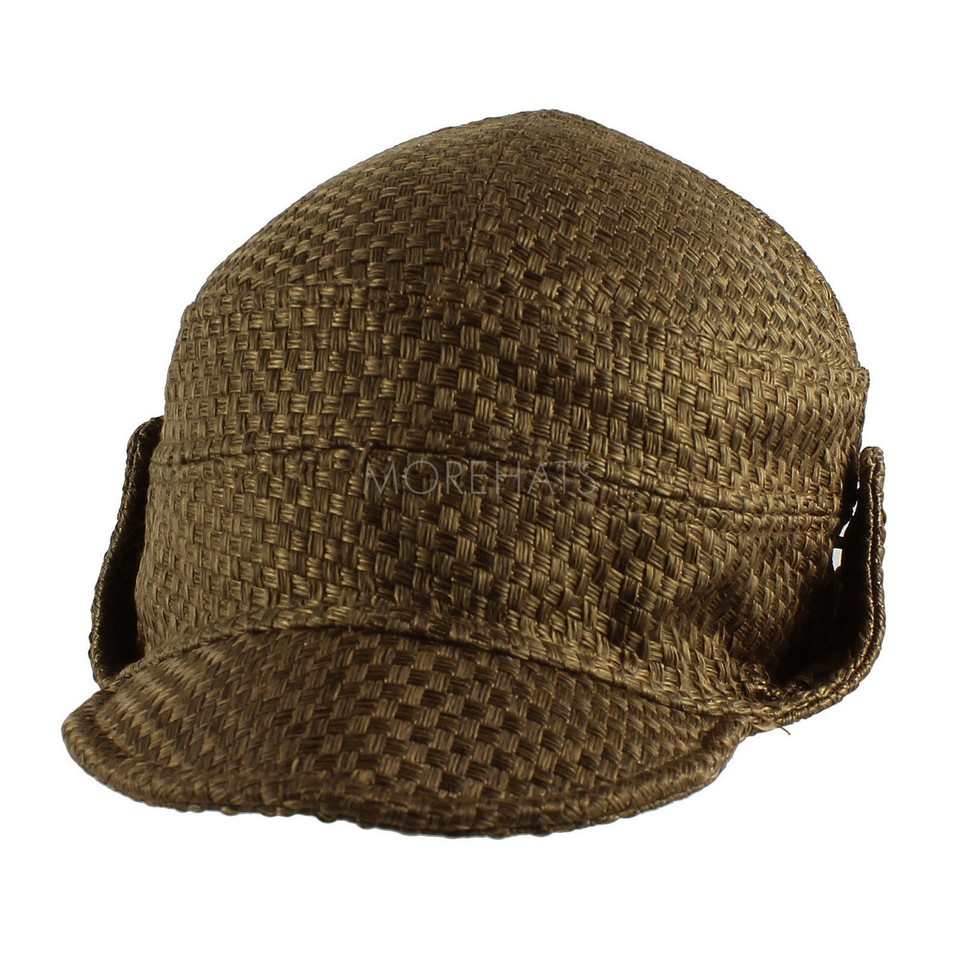 Faux Jute Natural Floppy Short Brim Hip-hop Baseball Cap Aviator ...