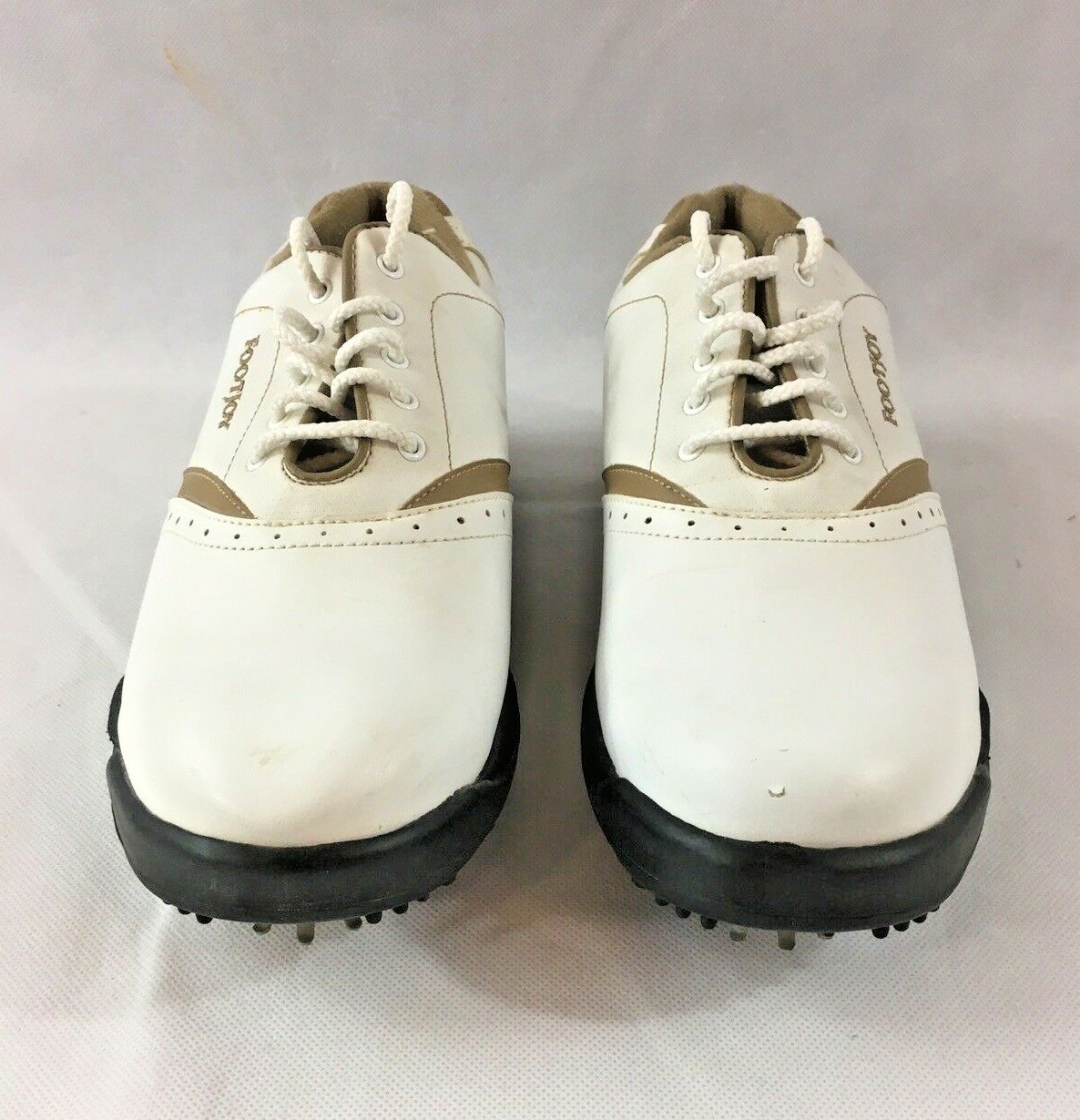 FootJoy Women's GreenJoys - White/ tan Golf Shoes (FJ#48762) Size 9.5 M ...