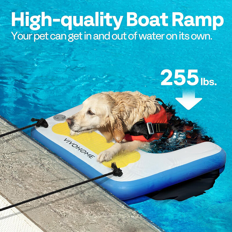 Inflatable Pup Plank Dog Boat Ramp Floating Ramp Ladder for PetsUp to ...