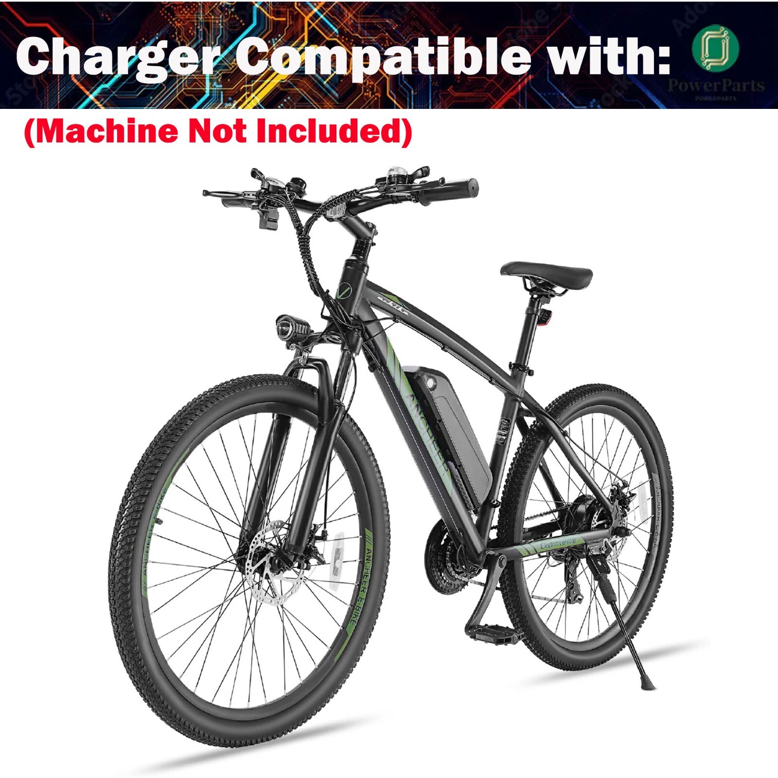 Smart AC Adapter For ANCHEER Hummer 500W Electric Bike 27.5" 3A Charger ...