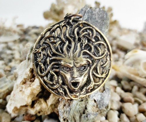 Medusa Gorgon, Snake Hair Pendant, Medusa Head Amulet, Ancient Greek ...