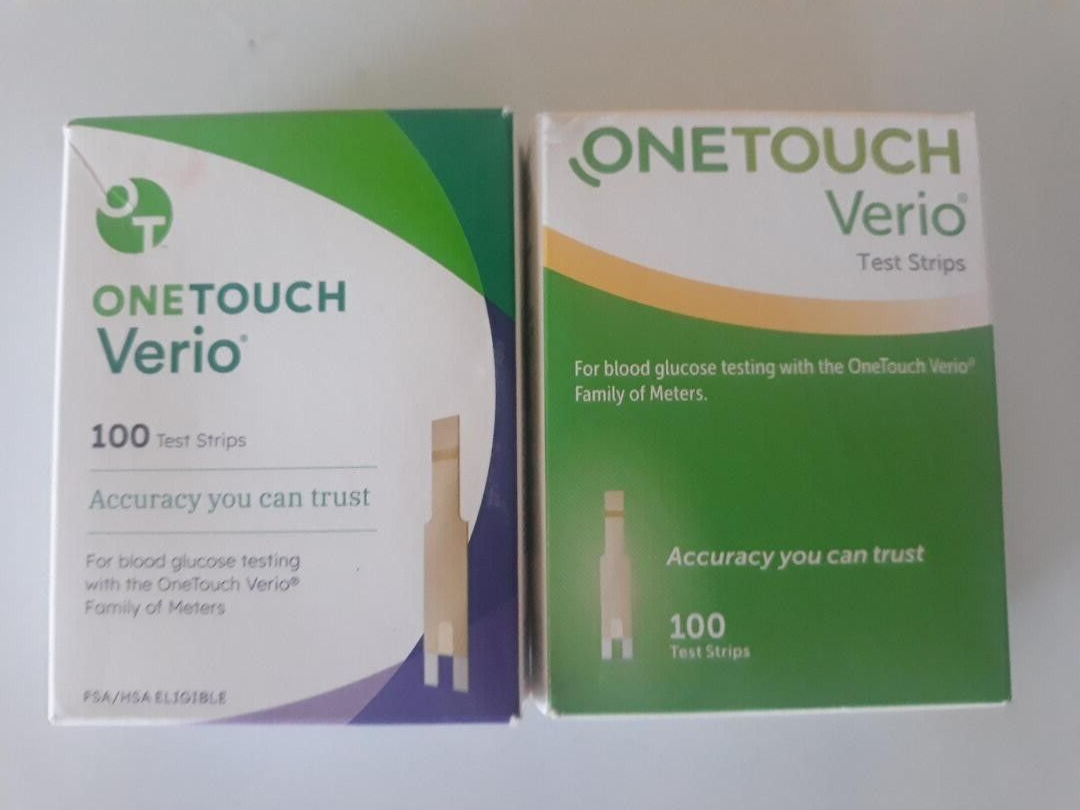 One Touch Verio Test Strips 100 ct- 2 Boxes (200 total) Exp 12/24 and 1 ...