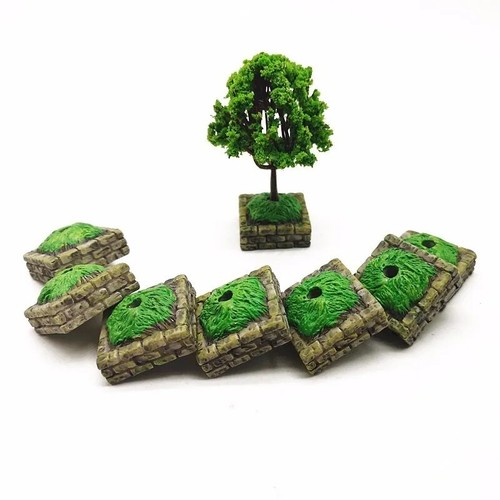 Miniature Resin Tree Looks Real Green 5pcs DIY Dollhouse Model House ...