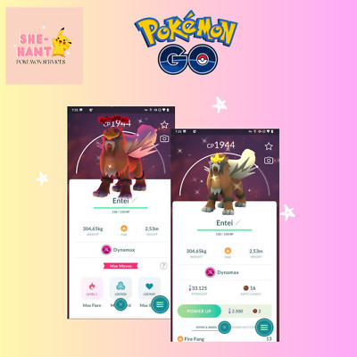 Pokémon Go Shiny Dynamax Entei Trade Registered 20k Stardusts or Mini P ...
