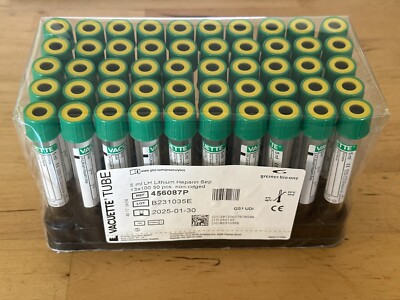 Vacuette 456087P 5ml LH Sep Tubes Non-Ridged 50pcs 13x100 Exp:2025 New ...