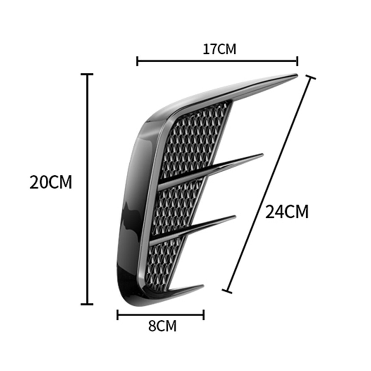 Glossy Black Fender Car Side Wing Fender Air Vent Cover Trim Accessory ...