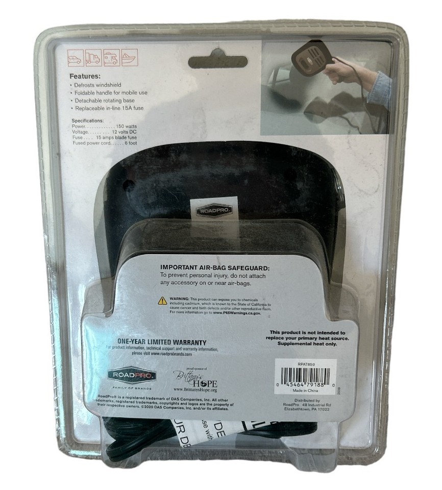 New RoadPro 12 Volt Heater Fan + Window Defroster For Car Truck RV ...