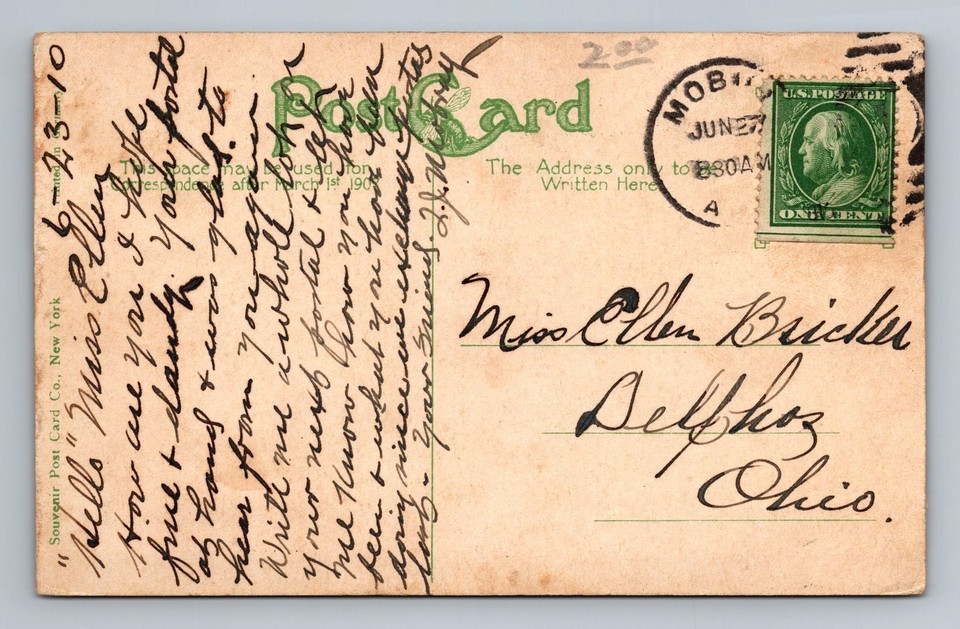 Mobile AL-Alabama Cross Bienville Square Vintage Postcard Standard ...