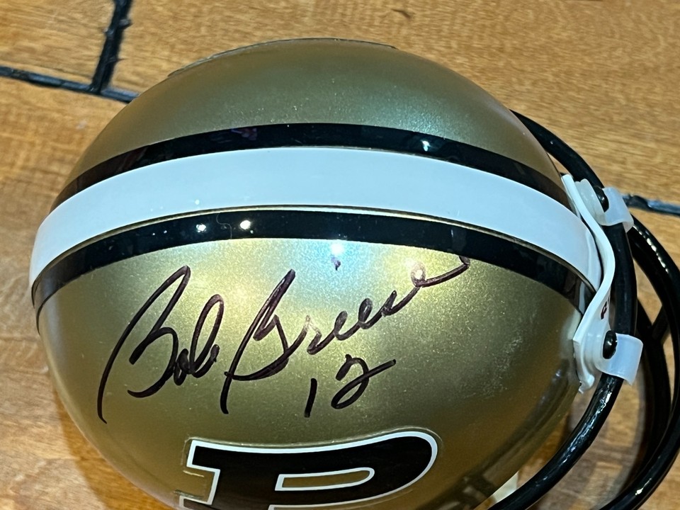 BOB GRIESE AUTO SIGNED PURDUE BOILERMAKERS RIDDELL MINI HELMET HOF RARE ...
