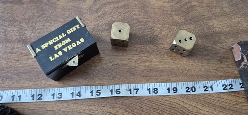 Dice Set Casino Gamblers Las Vegas Maverick Die Solid Metal Brass with ...