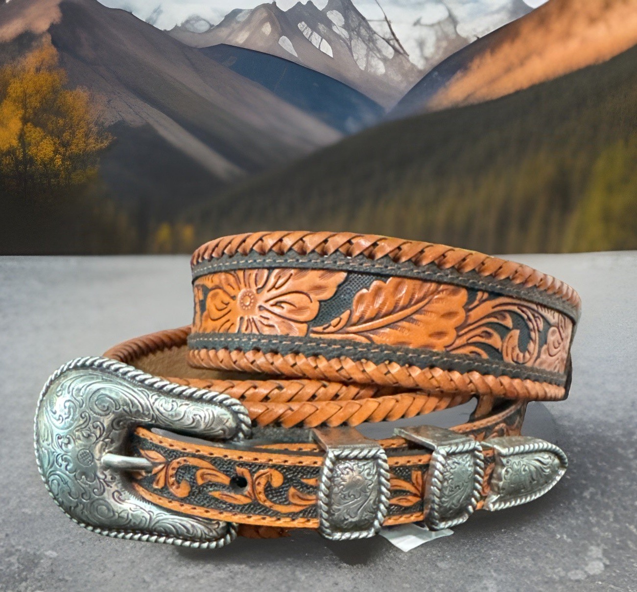 Justin Ranger Style Belt Braided Leather Size 36 NWT C12653 List $78 ...