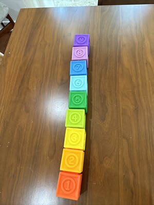 Bibi Bricks Soft Building Blocks 6+month Stackable Squeezable Tether ...