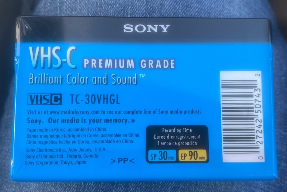 Sony 30 Minute VHS-C Tape (Single) New - Premium Grade | eBay